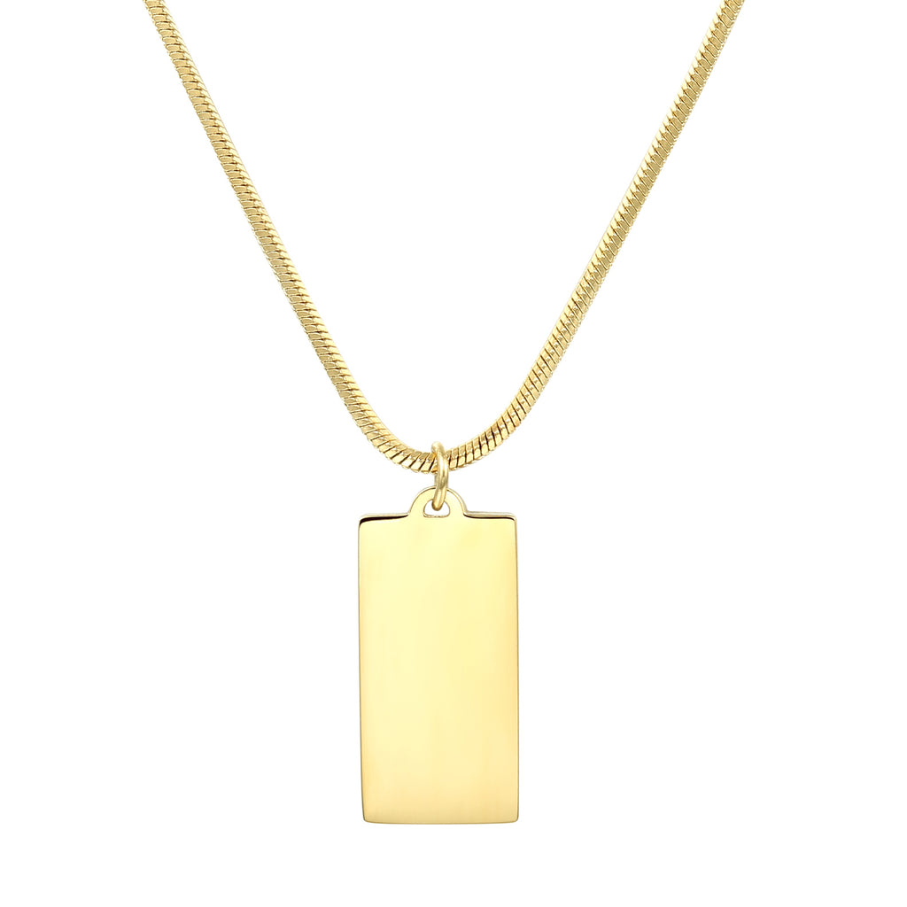 Rectangle Pendant Necklace Gold – Hey Happiness