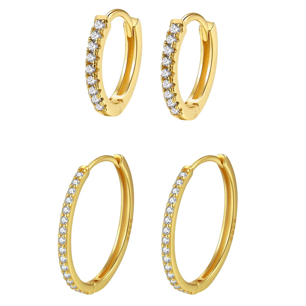 Clear Stone Earring Hoop Set Sterling Silver – Hey Happiness