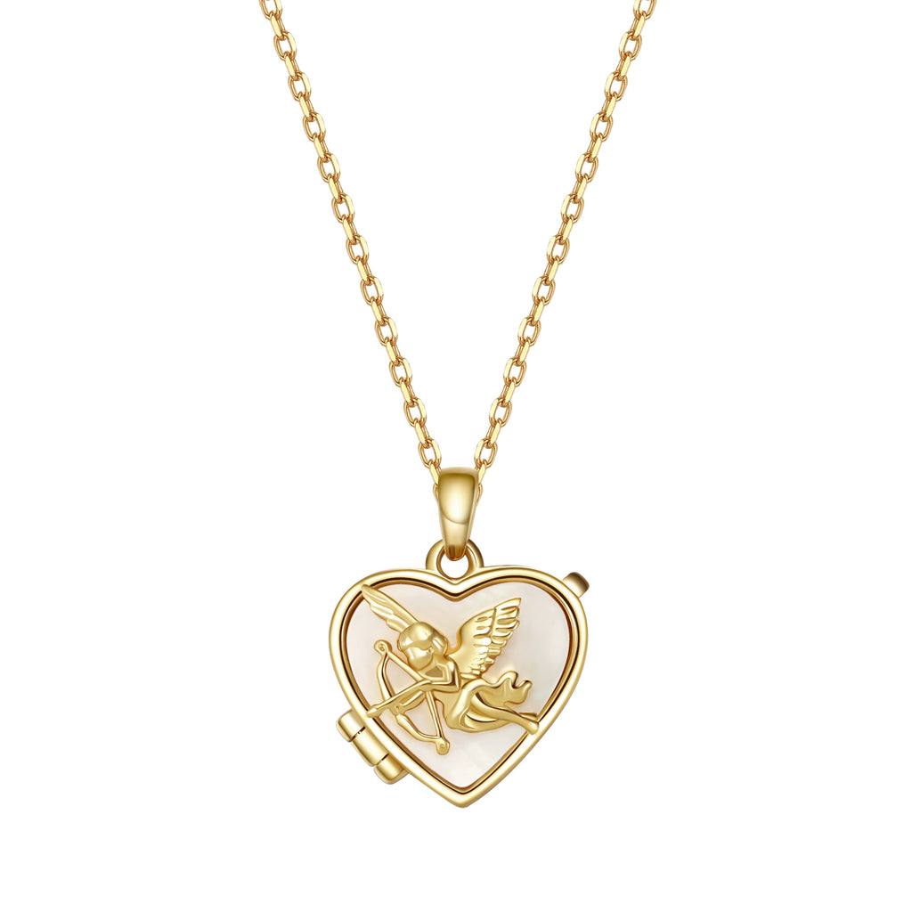 Cupid Heart Locket Necklace Sterling Silver – Hey Happiness