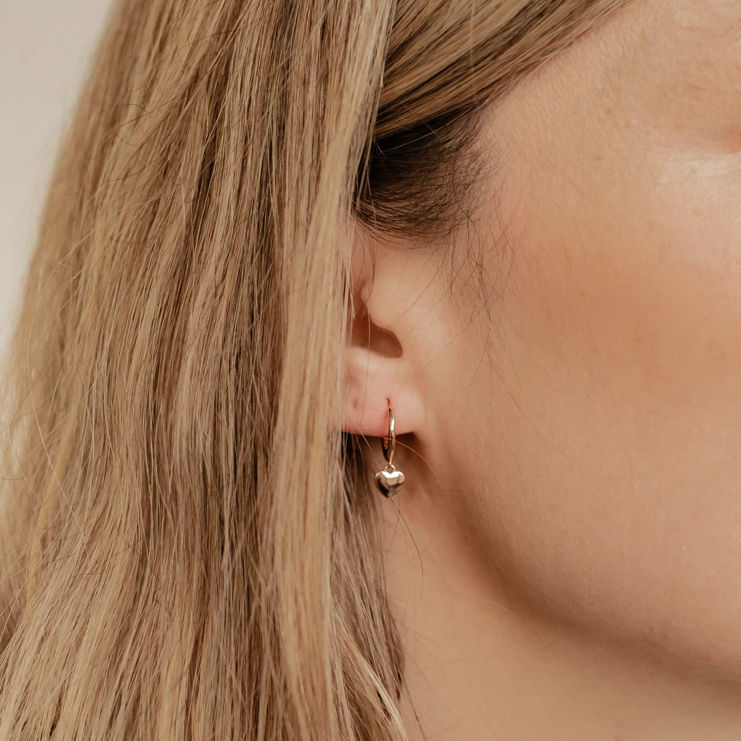 Love Heart Huggie Earrings Sterling Silver Gold – Hey Happiness