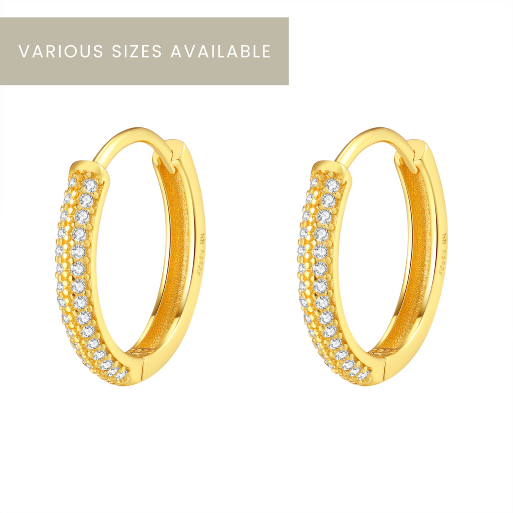 Double Clear Stone Hoop Earrings Sterling Silver – Hey Happiness