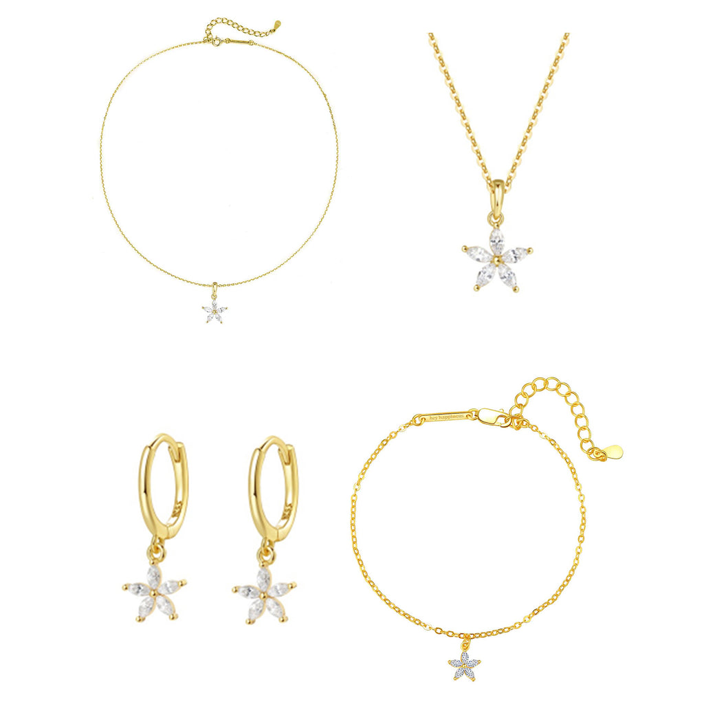 Gemstone Daisy Jewelry Set Sterling Silver – Hey Happiness