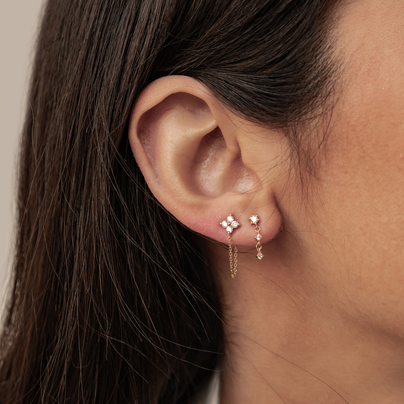 Luck Chain Earrings 14K Gold – Hey Happiness