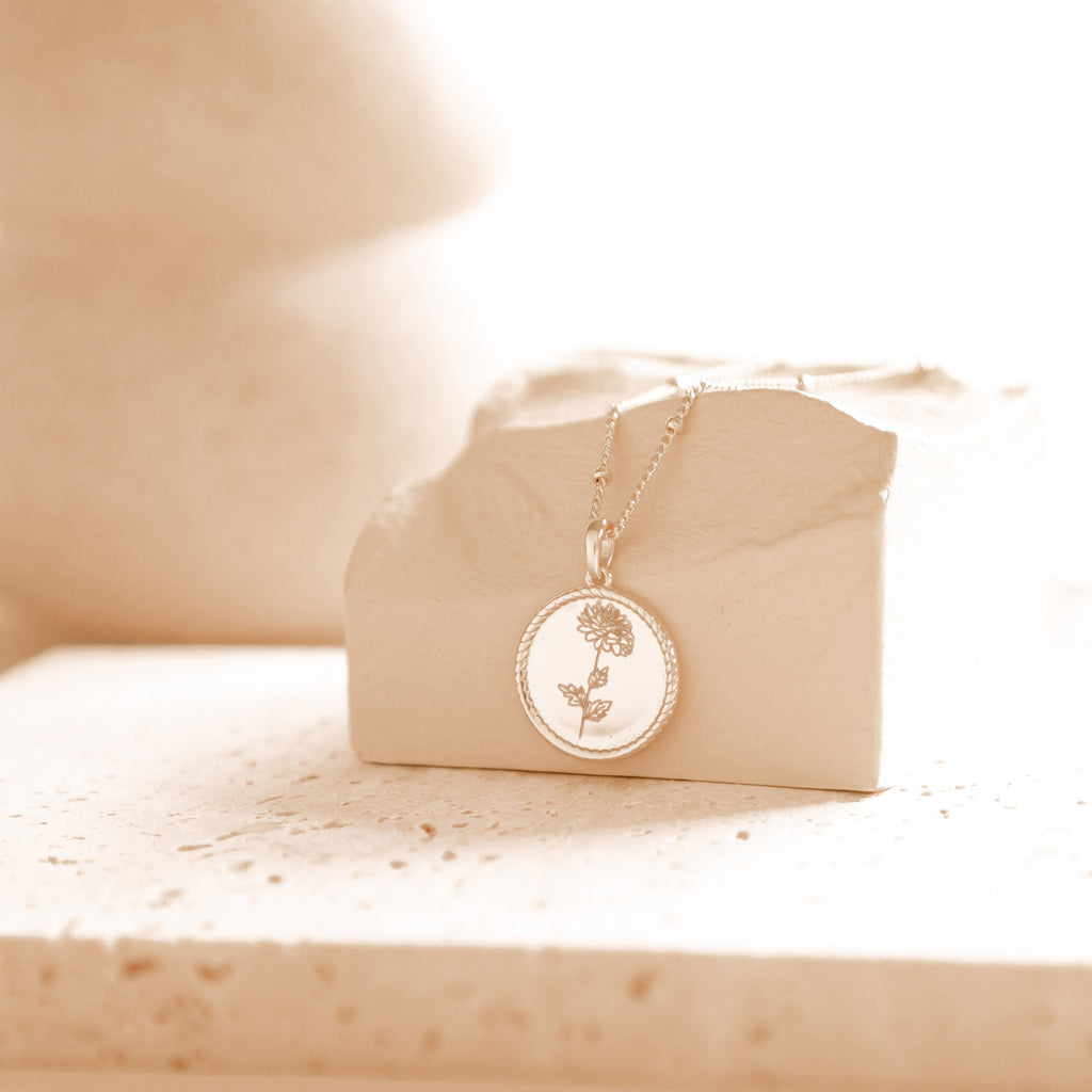 Personalized Round Rope Pendant Necklace Sterling Silver – Hey Happiness