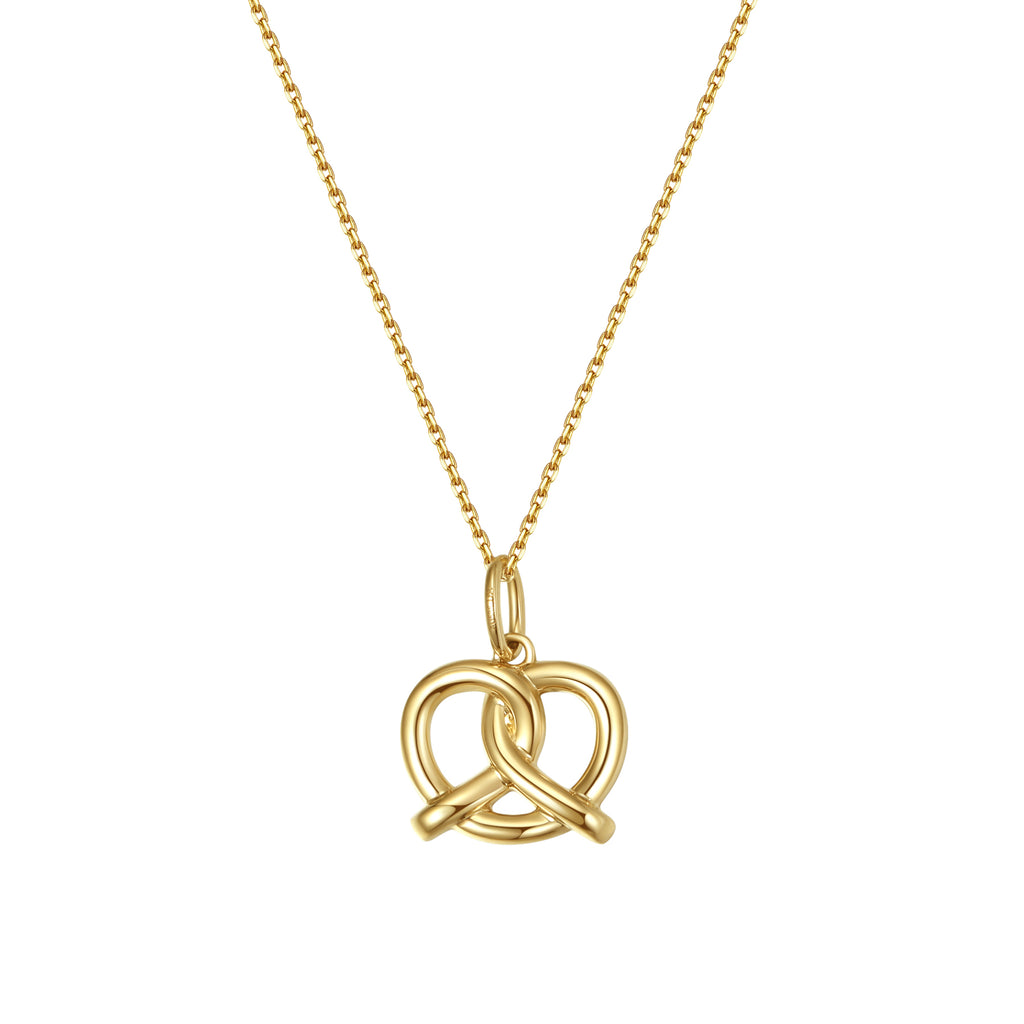 Playful Pretzel Pendant Necklace 14K Gold – Hey Happiness