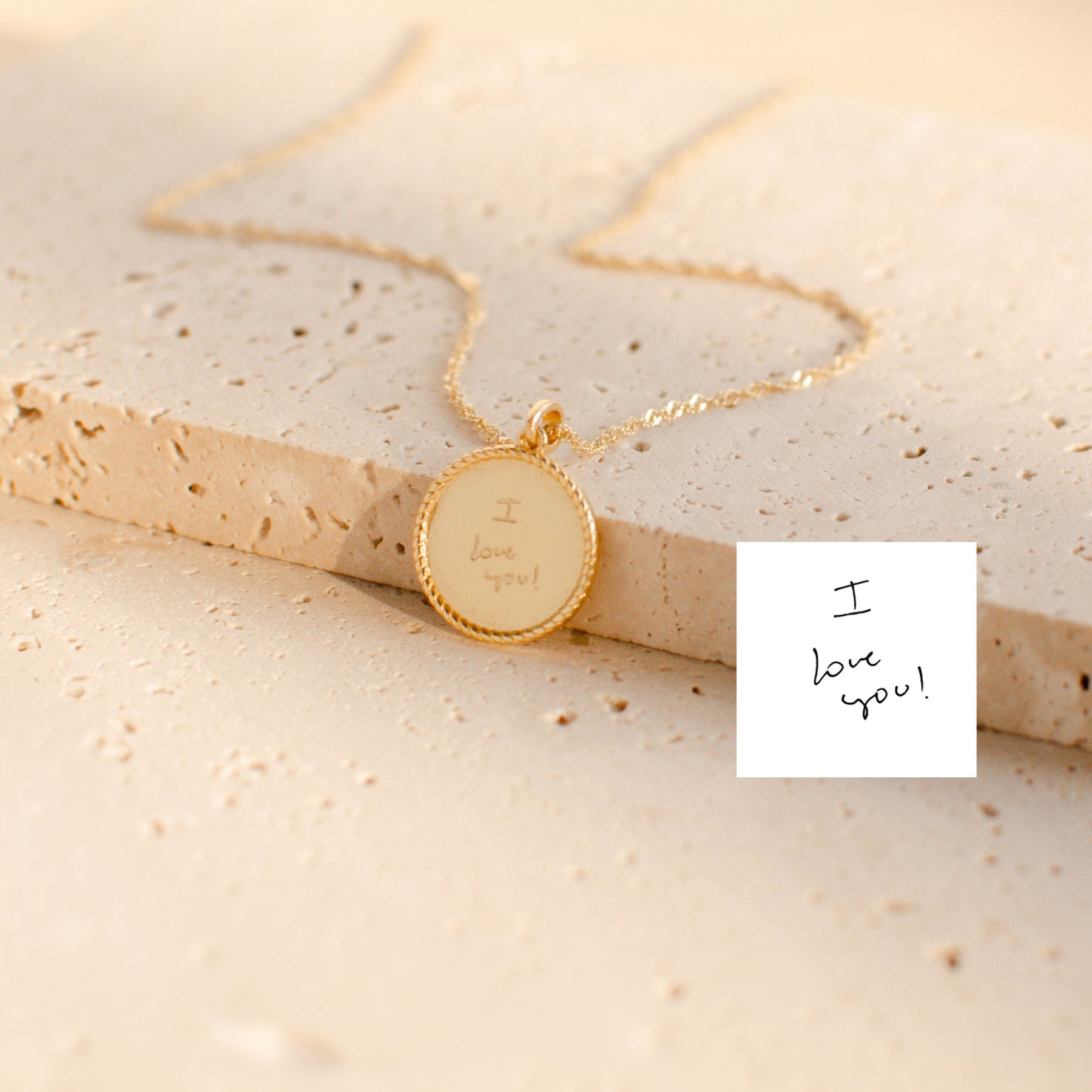 Handwriting Pendant Necklace Sterling Silver – Hey Happiness