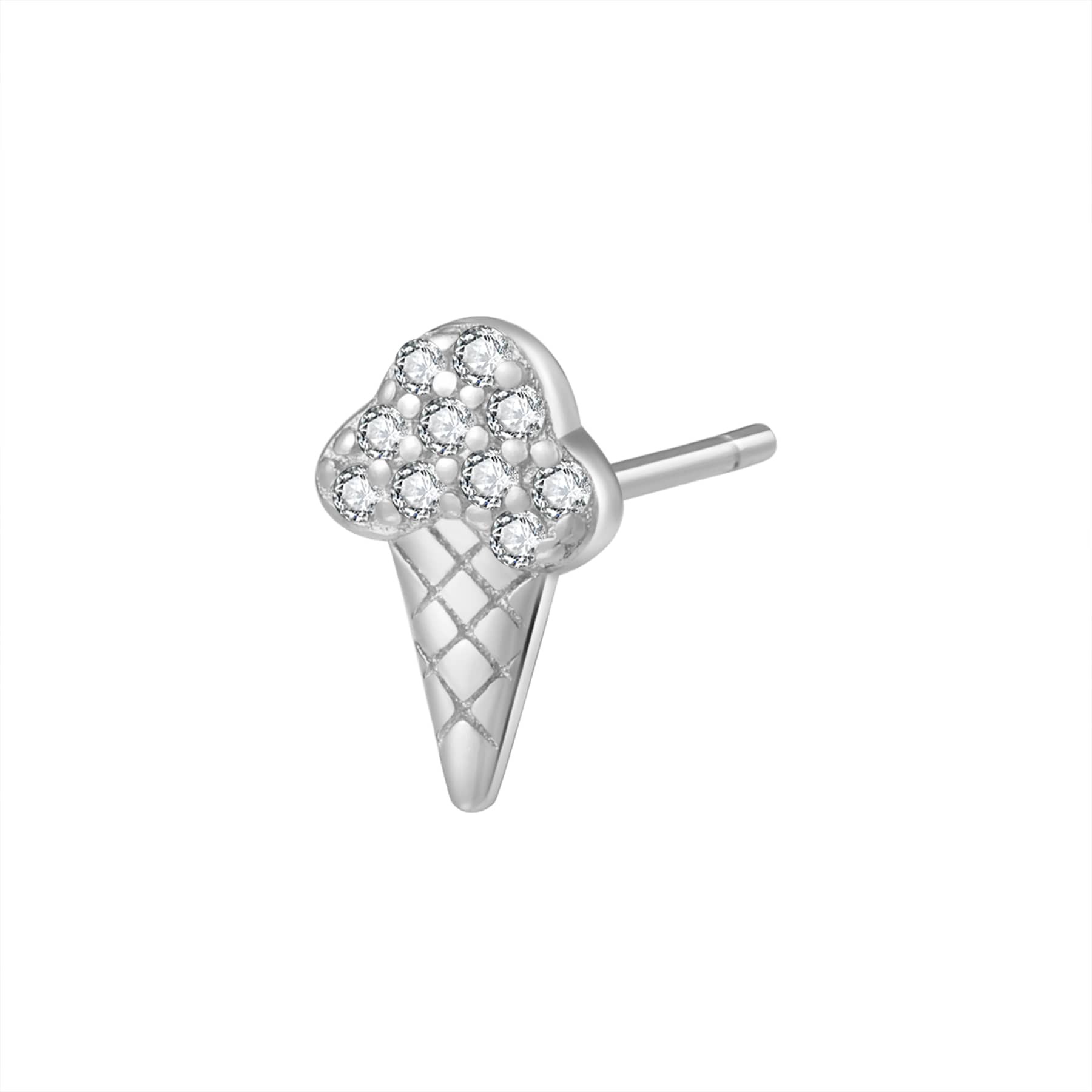 Ice Cream Cone Stud Earring Sterling Silver – Hey Happiness