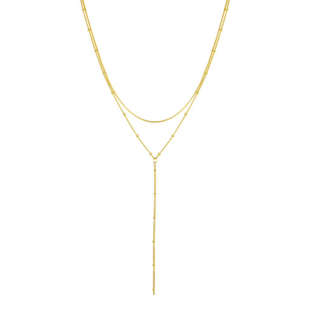 Layered Snake and Satellite Chain Y Necklace – Hey Happiness