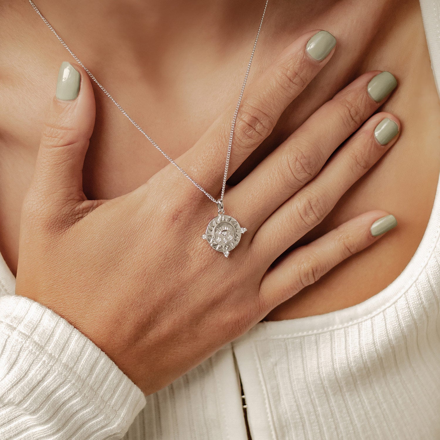 Protection Pendant Necklace Sterling Silver – Hey Happiness