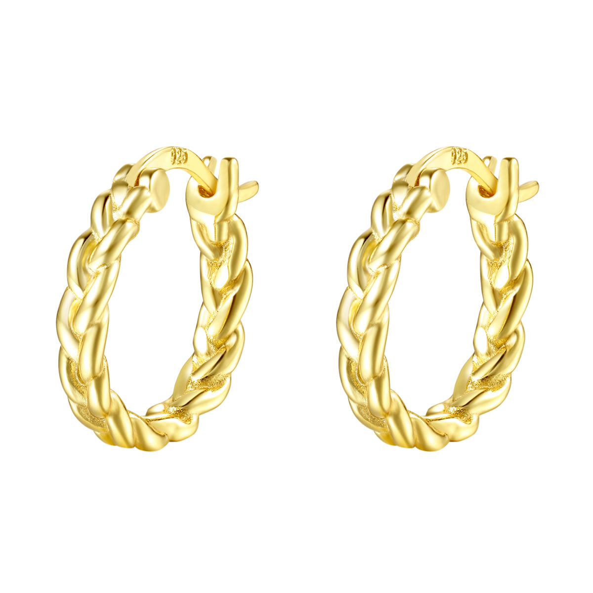 Braided Hoop Earrings Sterling Silver Gold – Hey Happiness