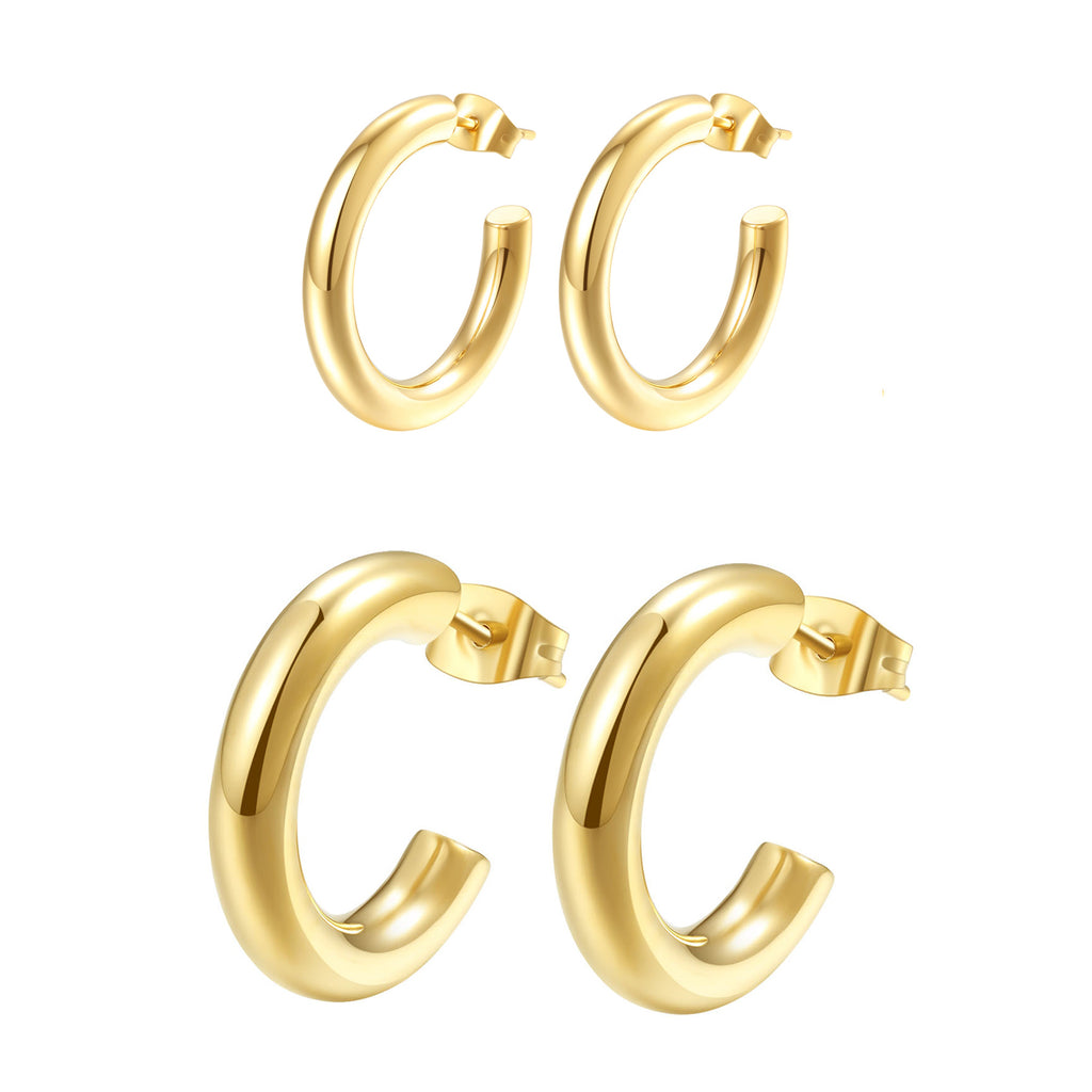 Round Hoop Earring Set Stainless Steel – Hey Happiness