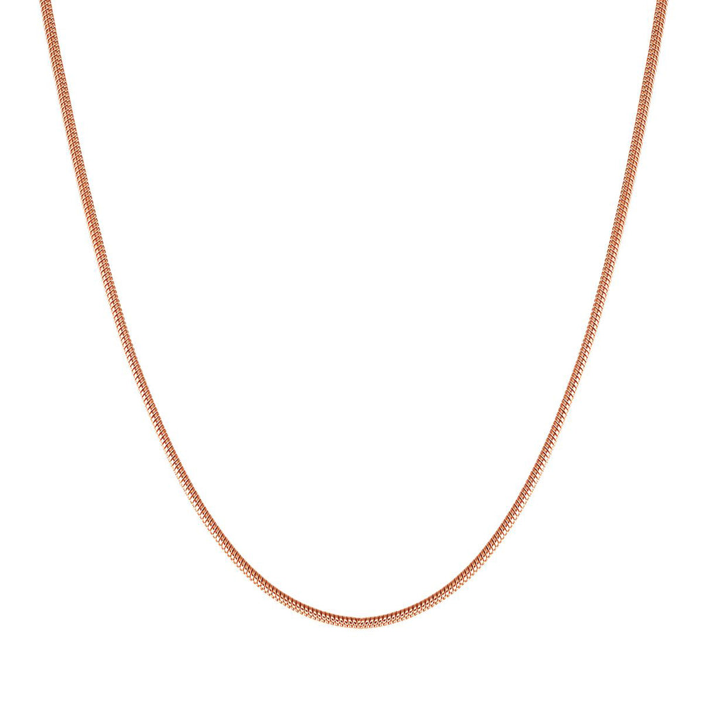 Round Snake Chain Necklace Rose Gold – Hey Happiness